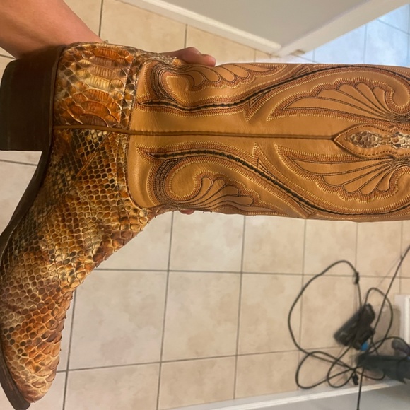 Larry Mahan | Shoes | Larry Mahan Vintage Python Skin Western Boots ...